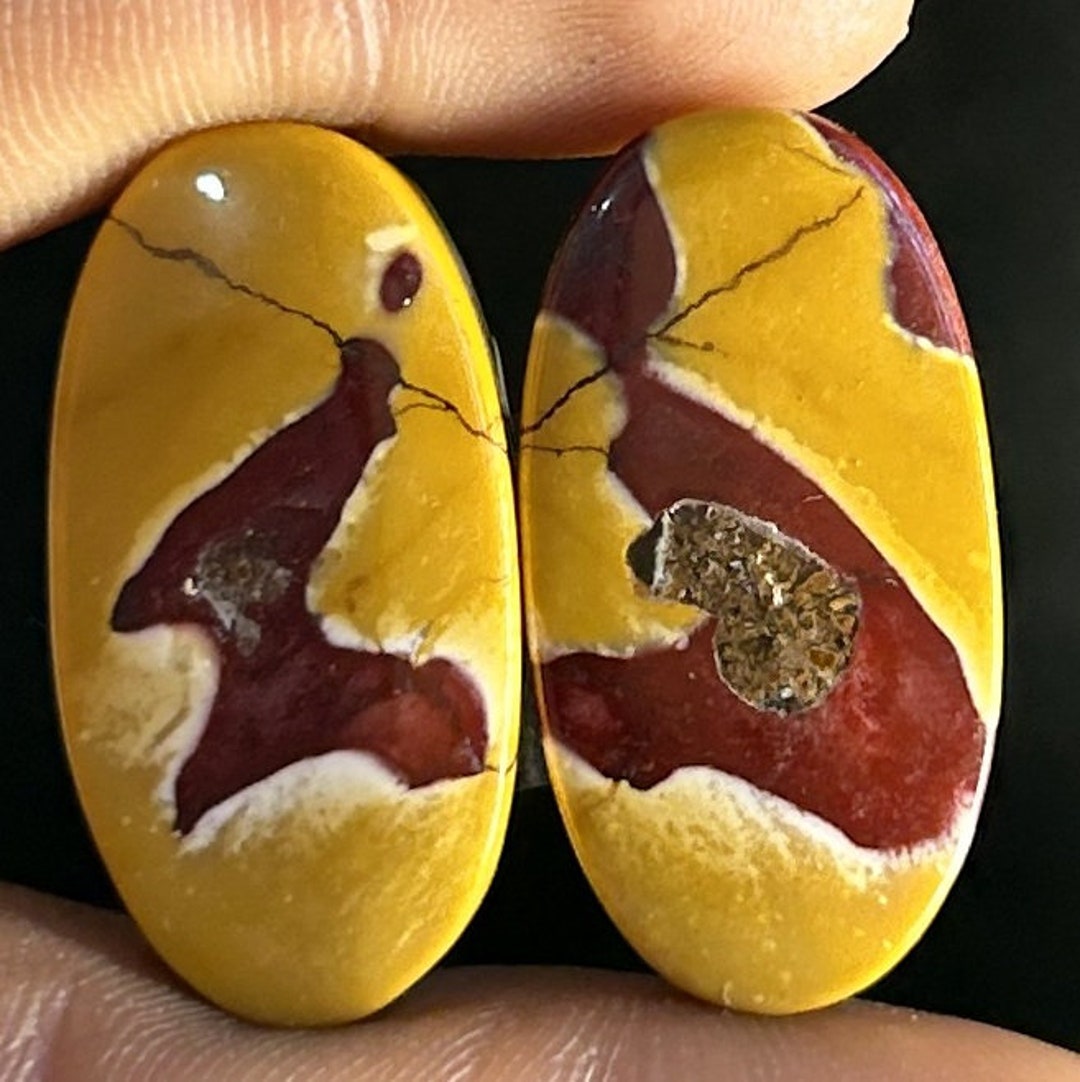 Mookaite Pair Mookaite Oval Shaped for Making Jewelry and Things. T.I.O ...