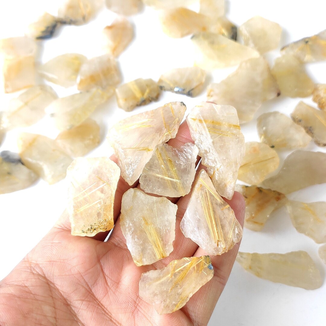 Wholesale Raw Gold Rutile Slab Pack Golden Rutile Slab Stone Lot Gold ...