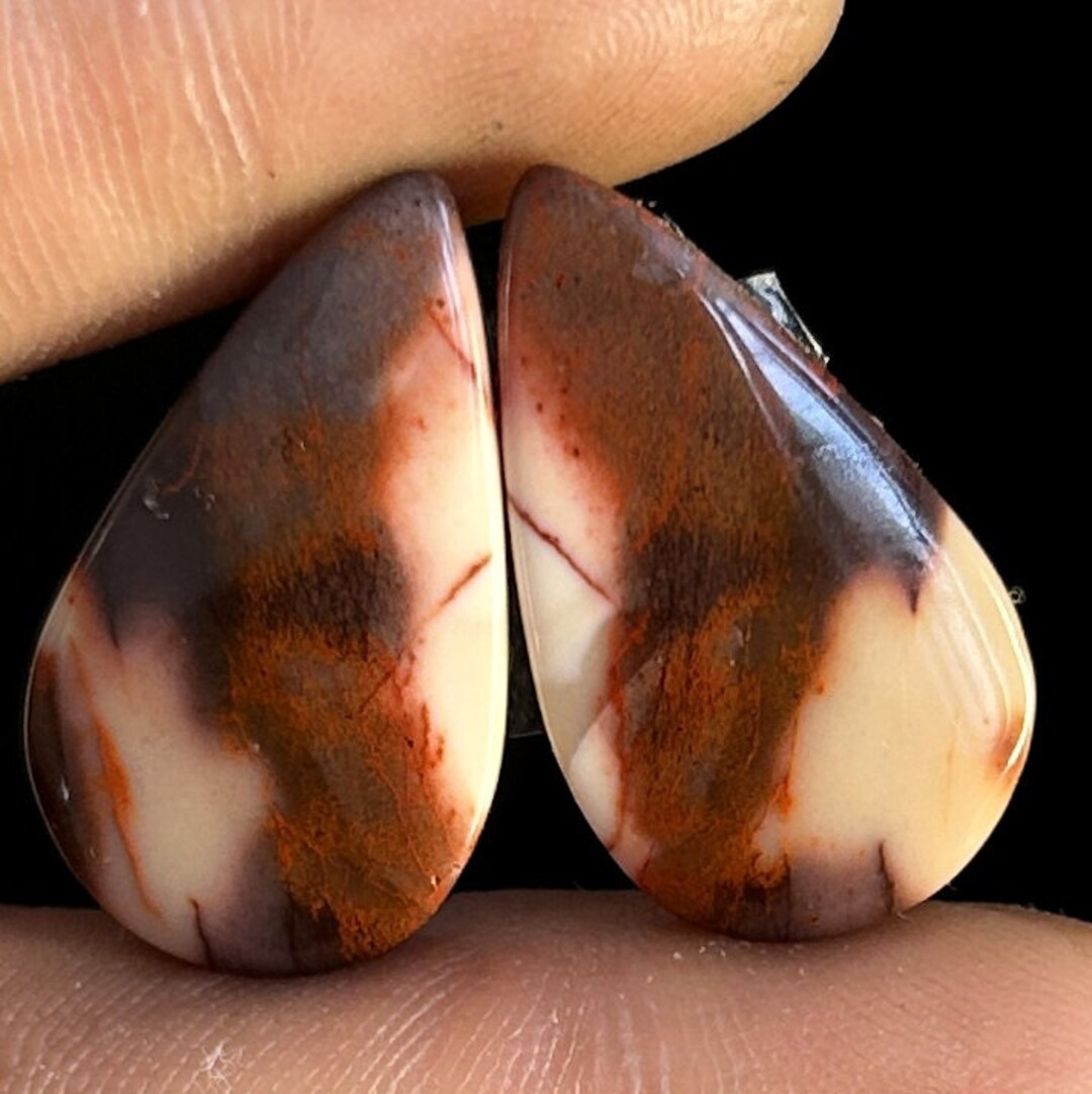 Mookaite Pair Mookaite Pear Shaped for Making Jewelry and Things. T.I.O ...