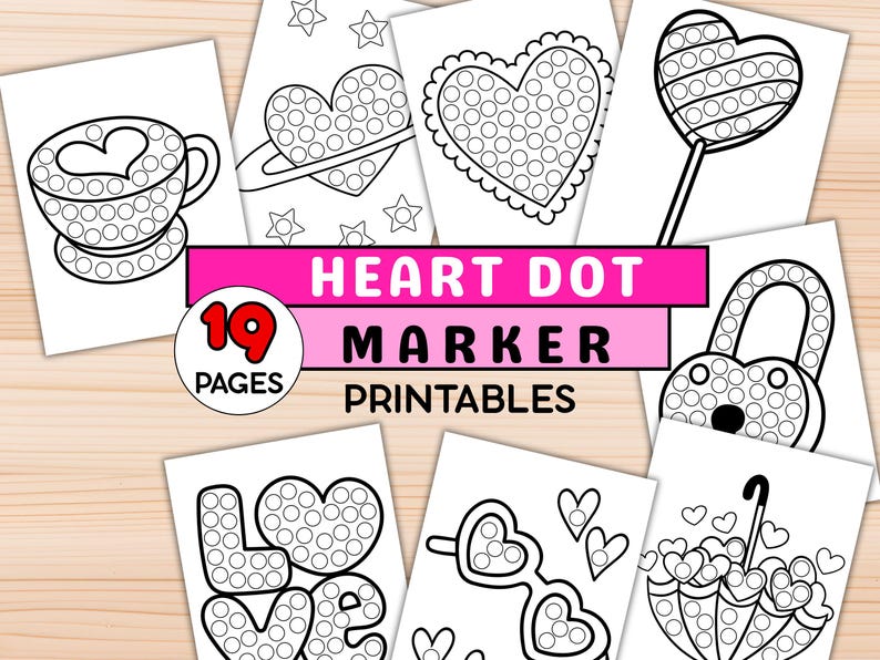 Heart Dot Marker Pages for Kids – Valentine Dauber Coloring Pages ...