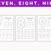 Trace and Count Worksheets, Printable Numbers 1-9 PDF, Teaching Numbers ...