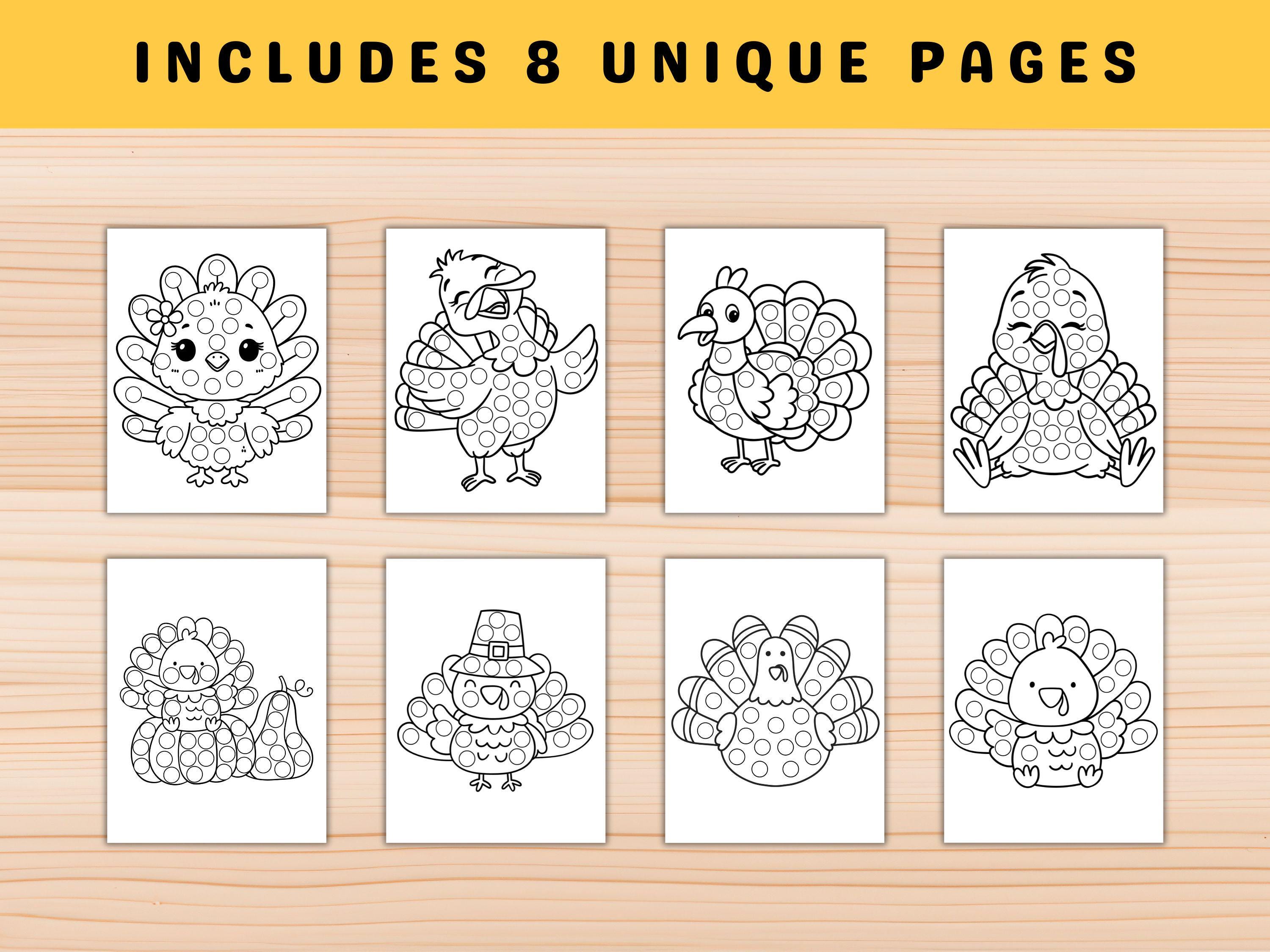 Turkey Dot Marker Printables | Thanksgiving Do a Dot Pages for Kids ...