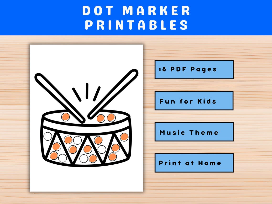 Musical Instrument Dot Marker Printables for Kids | Music Do a Dot ...