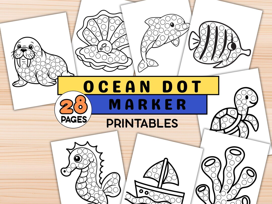 Ocean Dot Marker Printables – Fun Under-the-sea Dot Art for Toddlers ...