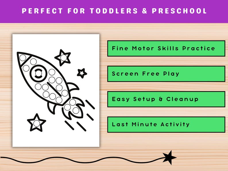 Space Dot Marker Printables for Kids – Space Do a Dot Pages, Preschool ...