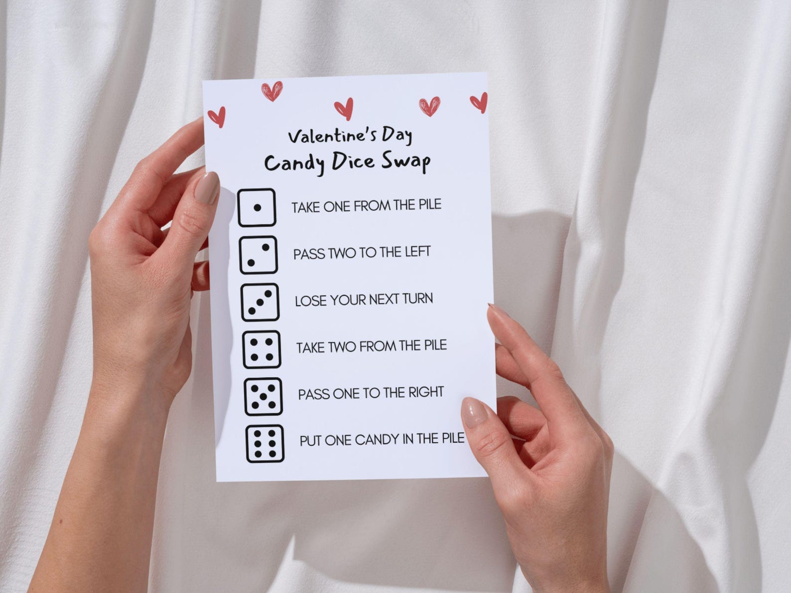 Valentine’s Day Candy Dice Game Printable | Fun Valentine & Galentine ...