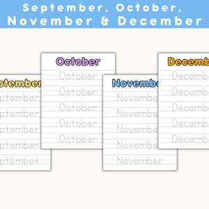 Months of the Year Worksheet for Kindergarten, Trace the 12 Months ...