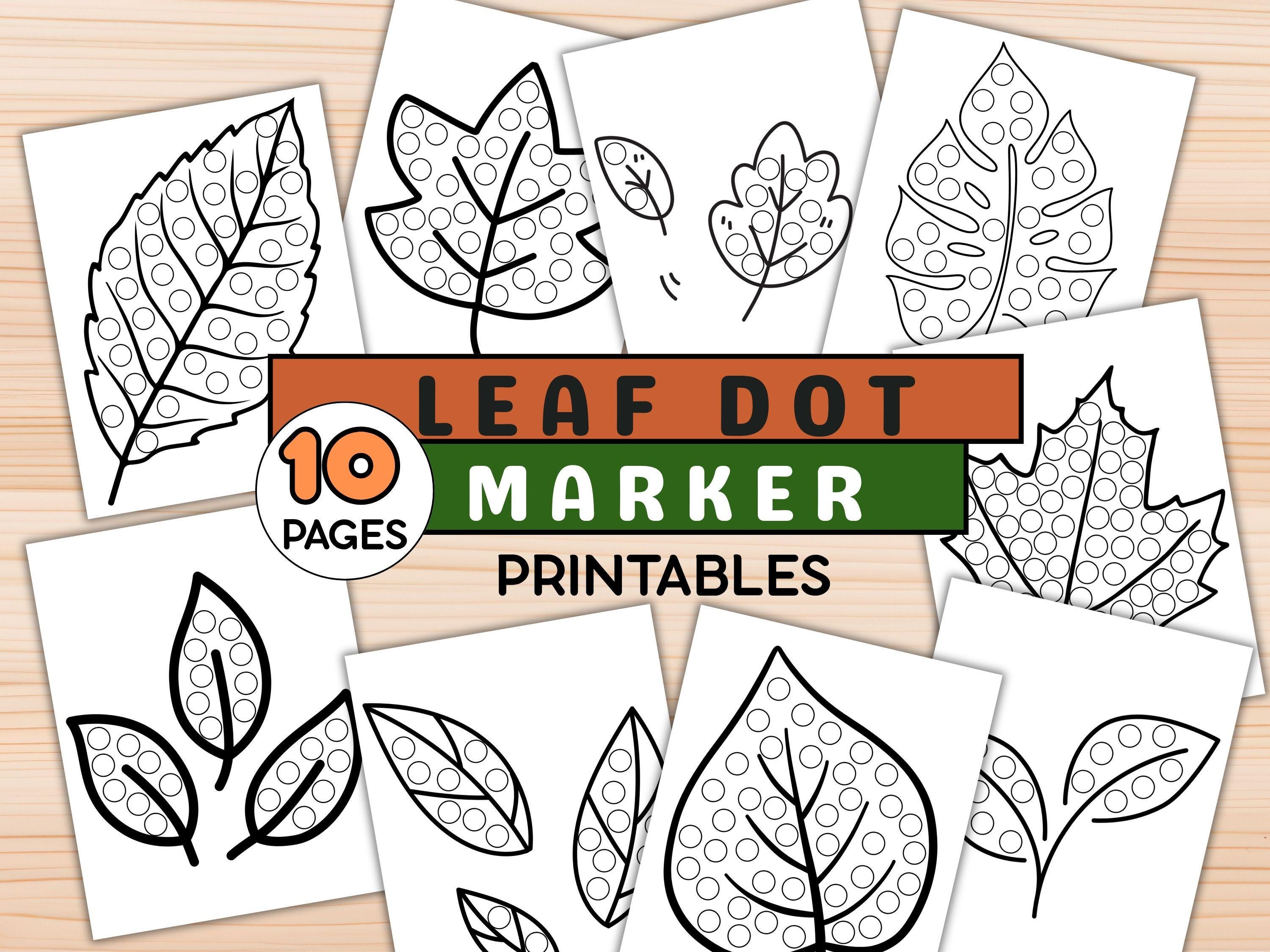 Leaf Dot Marker Printable | Fall Leaf Do a Dot Art | Autumn Dot ...