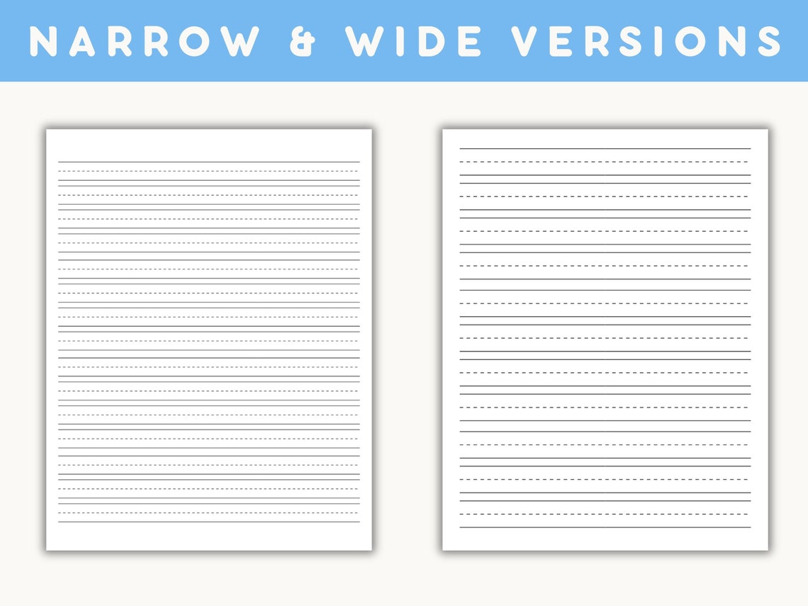 Printable Handwriting Paper, Writing Lines Template, Preschool Guided ...