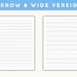 Printable Handwriting Paper, Writing Lines Template, Preschool Guided ...
