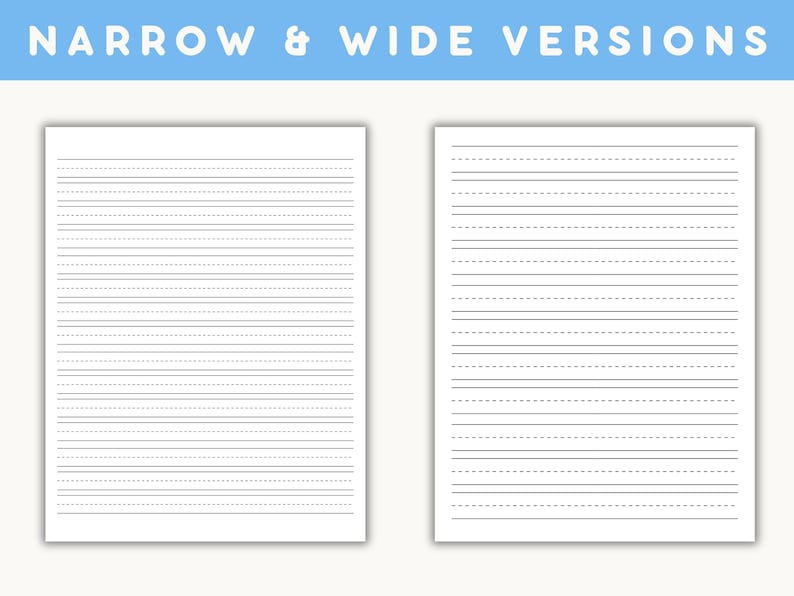 Printable Handwriting Paper, Writing Lines Template, Preschool Guided ...