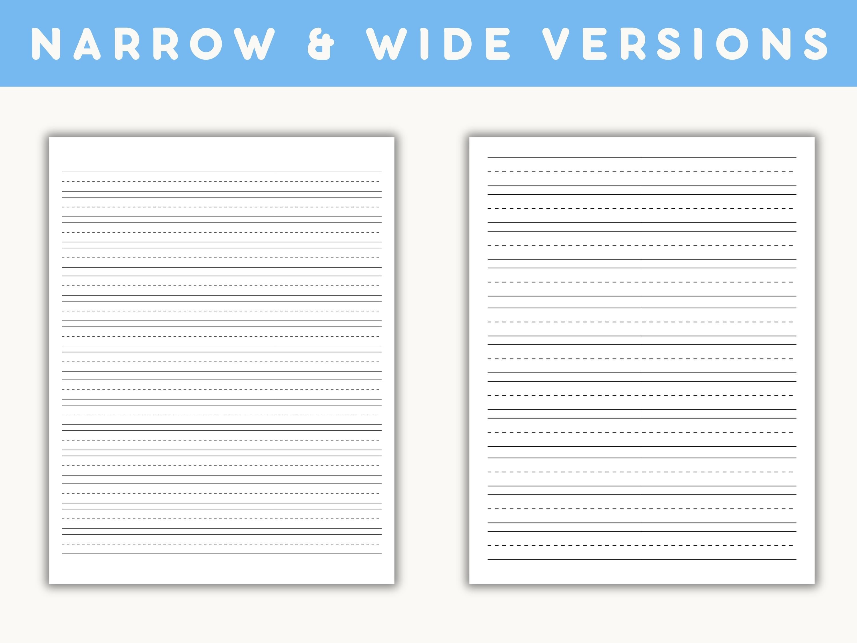 Printable Handwriting Paper, Writing Lines Template, Preschool Guided ...