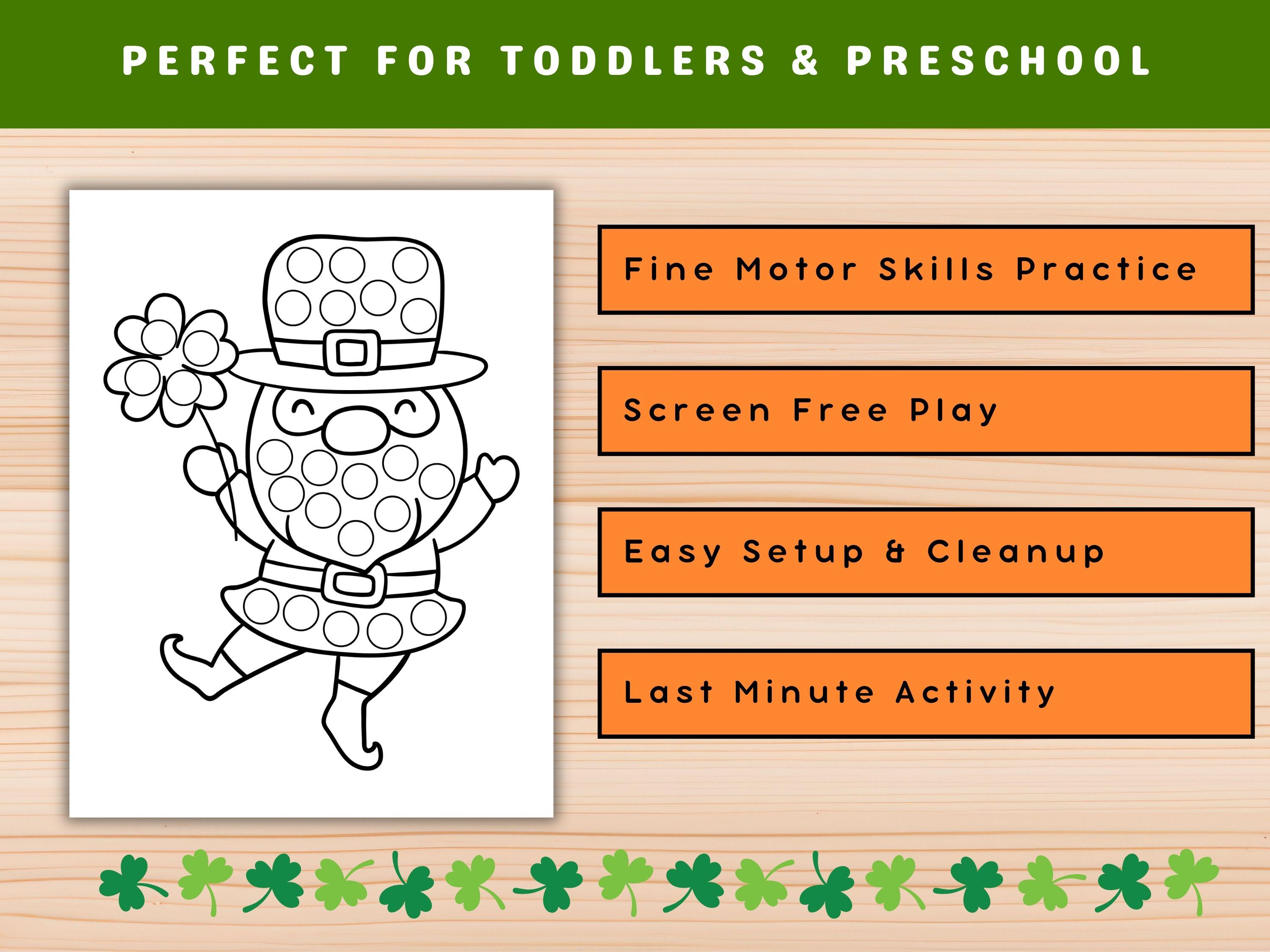 Shamrock Dot Marker Pages for Toddlers • St Patrick’s Day Dot Art ...