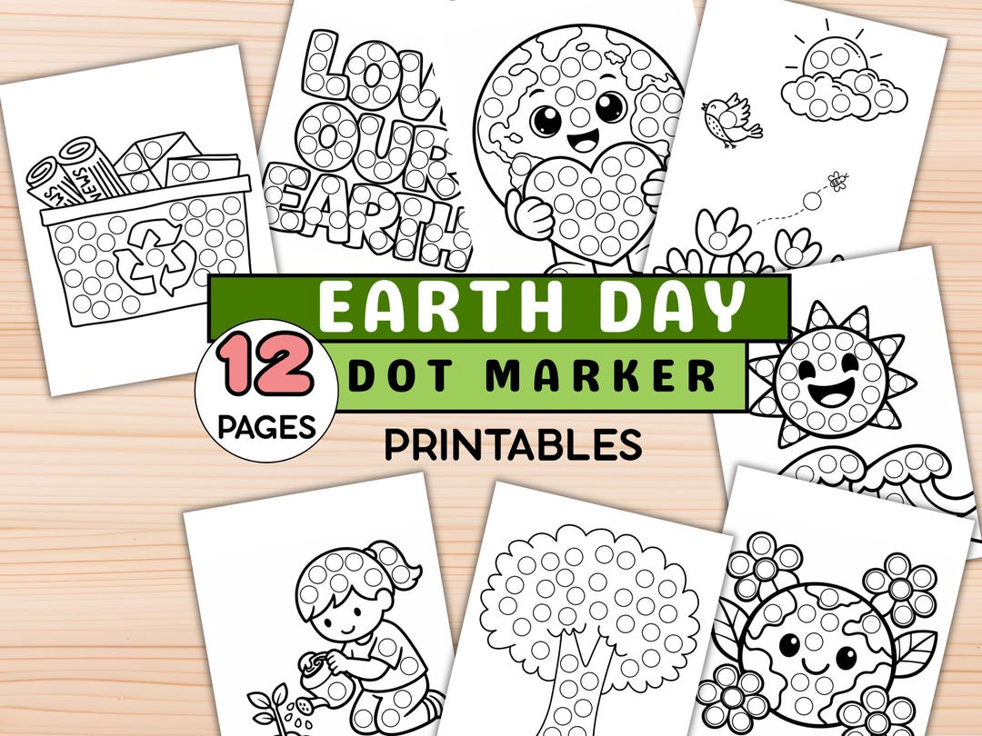 Earth Day Dot Marker Pages Printable | Do A Dot Earth Day Activities ...