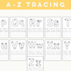 Tracing Letters Printable, A to Z Alphabet Worksheets Pdf, Uppercase ...
