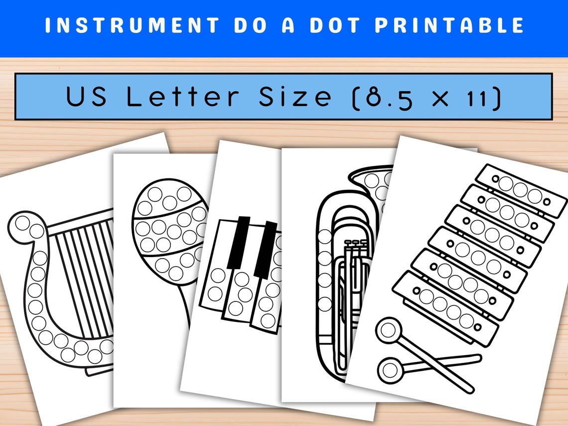 Musical Instrument Dot Marker Printables for Kids | Music Do a Dot ...