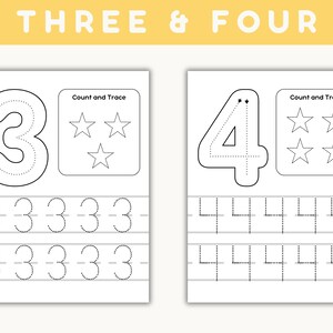 Trace and Count Worksheets, Printable Numbers 1-9 PDF, Teaching Numbers ...