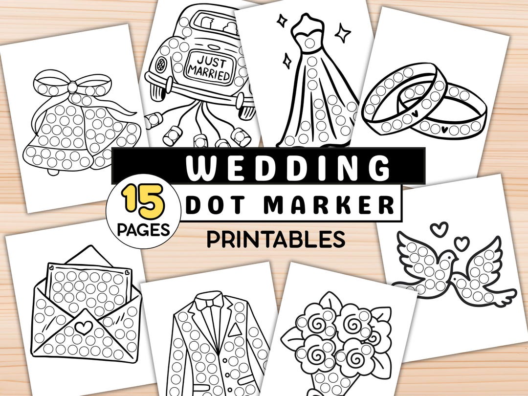 Wedding Dot Marker Printables for Kids, Wedding Activity Pages, Do a ...