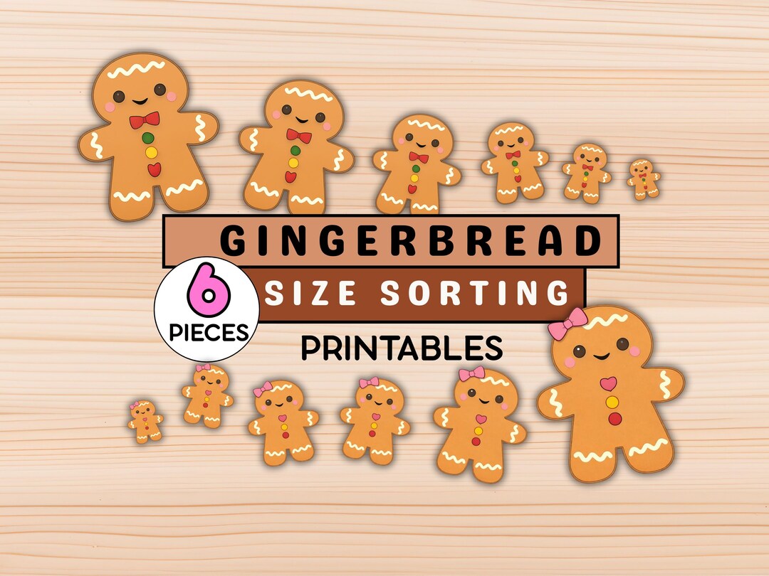 Printable Gingerbread Size Sorting Activity for Preschool ...
