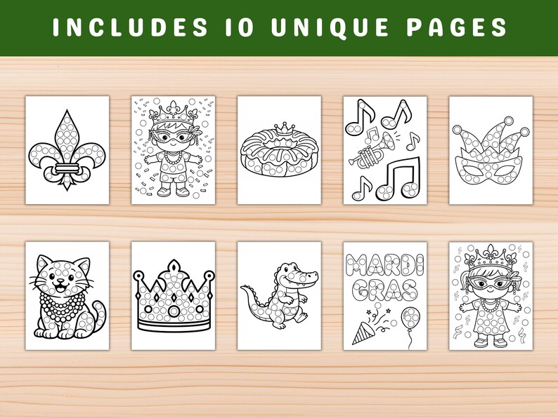 Mardi Gras Dot Marker Printables – 10 Page Do A Dot Activity Pack for ...