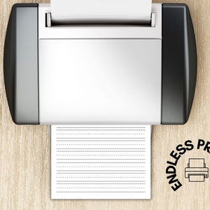 Printable Handwriting Paper, Writing Lines Template, Preschool Guided ...
