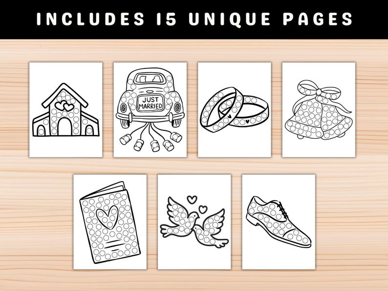 Wedding Dot Marker Printables for Kids, Wedding Activity Pages, Do a ...