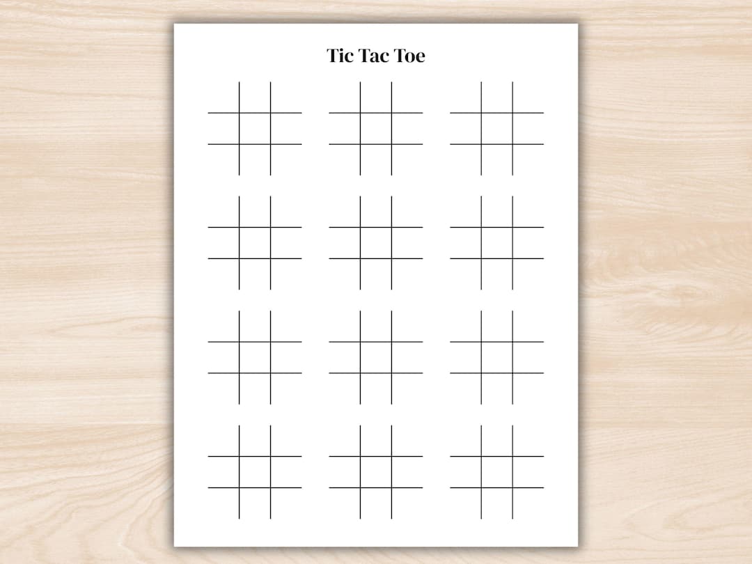 Printable Tic Tac Toe Game Sheet for Kids | Classic XO Game Printable ...