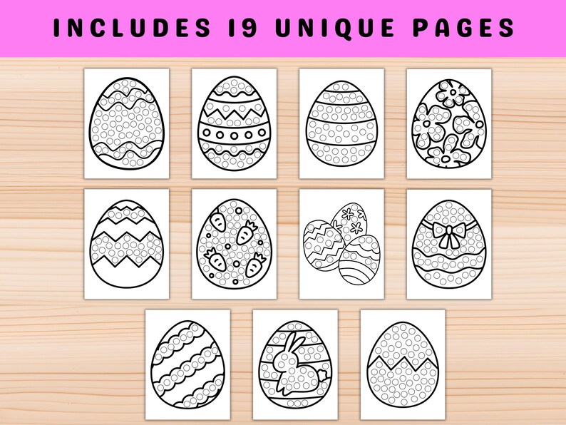 Easter Egg Dot Marker Printables – 19 Page Do A Dot Easter Activity PDF ...