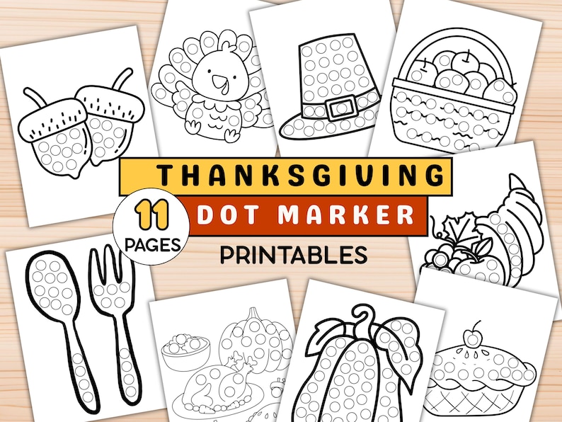 Thanksgiving Dot Marker Printables | Fall Do a Dot Activity Pages for ...