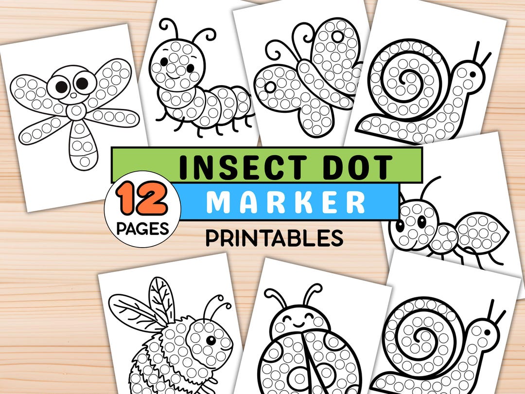 Insect Dot Marker Pages Printable PDF, Do a Dot Bug Activity, Preschool ...