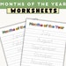 Preschool Months of the Year Worksheet, 12 Month Traceable Printable ...