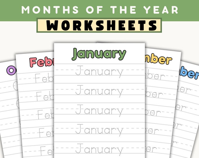 Months of the Year Tracing Worksheets Writing Worksheet Printable ...