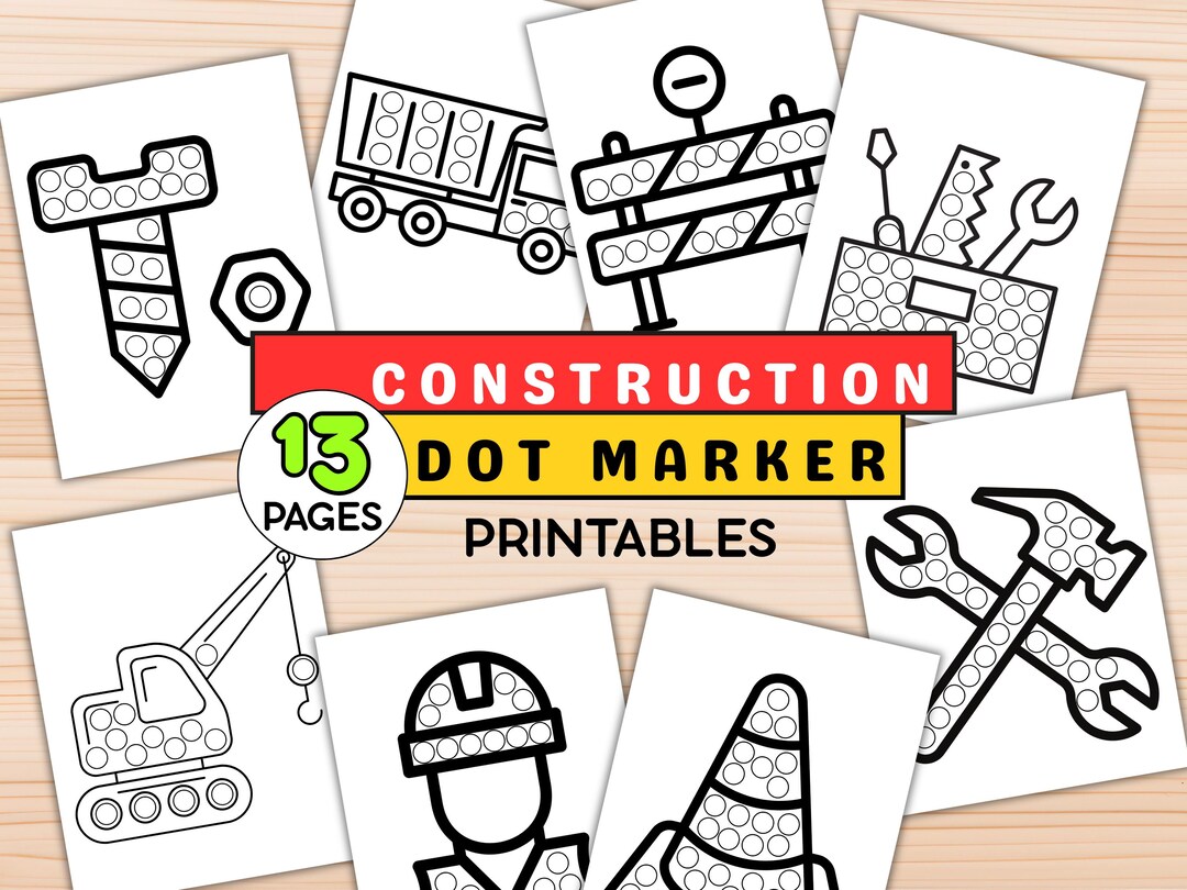 Construction Dot Marker Printables for Toddlers | Do a Dot Vehicles ...