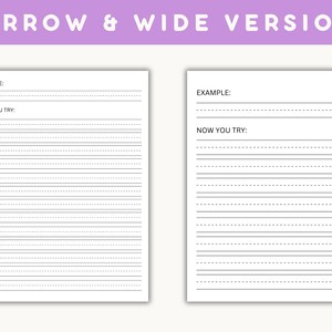 Printable Handwriting Paper, Writing Lines Template, Preschool Guided ...