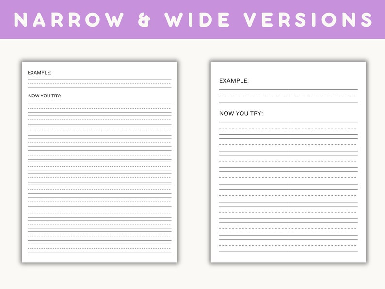 Printable Handwriting Paper, Writing Lines Template, Preschool Guided ...