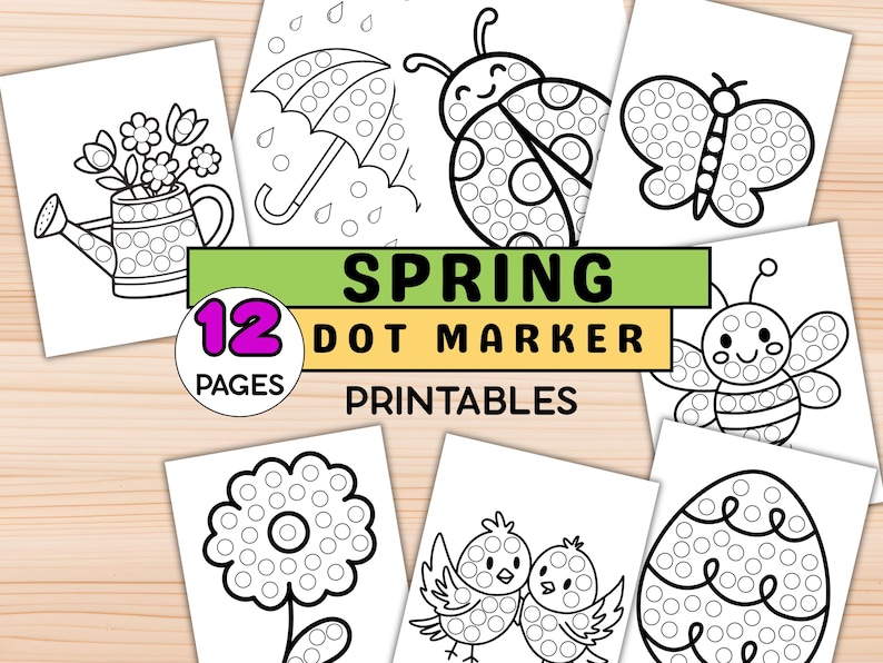 Spring Dot Marker Pages Printable PDF – Do a Dot Spring Activity Sheets ...