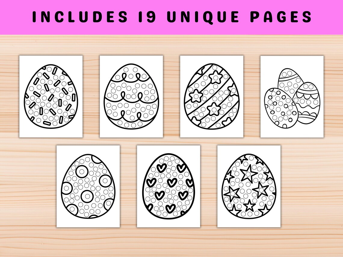 Easter Egg Dot Marker Printables – 19 Page Do A Dot Easter Activity PDF ...