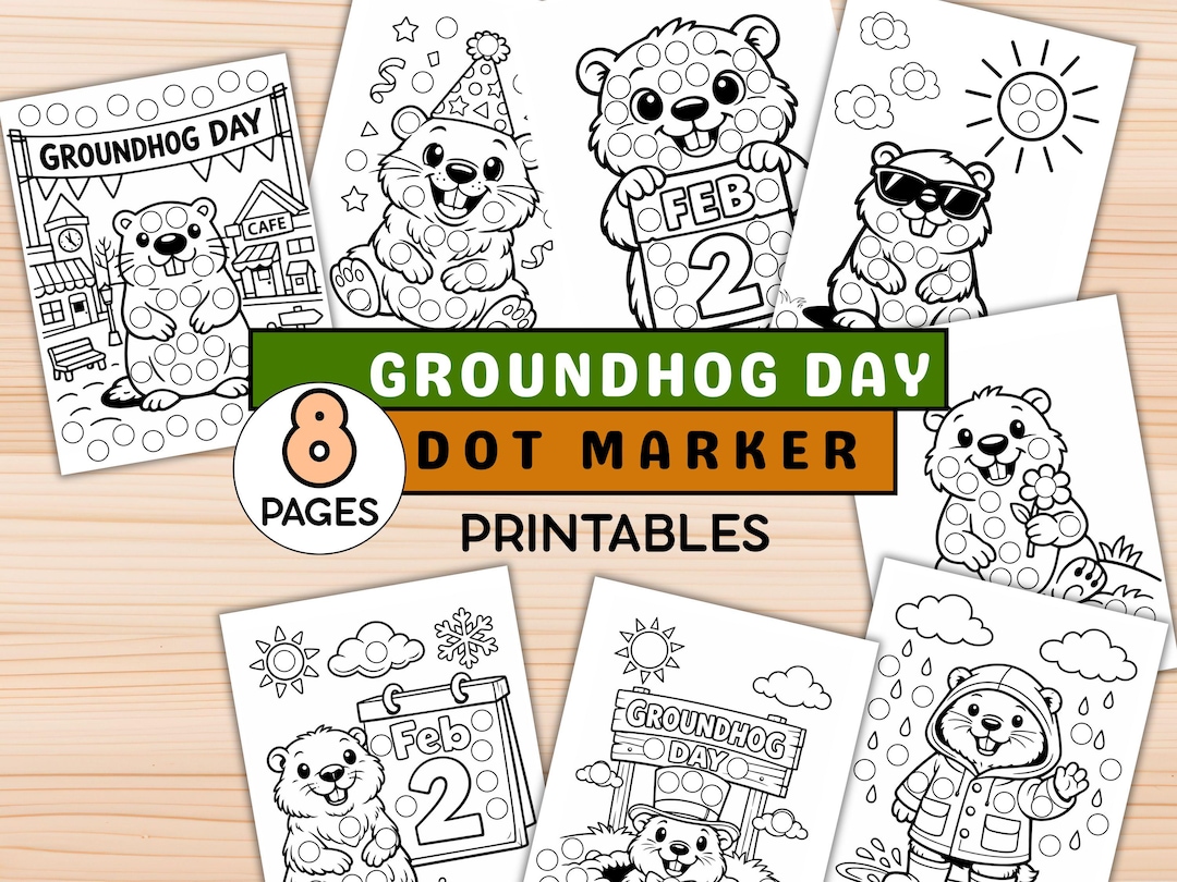 Groundhog Day Dot Marker Pages | Toddler & Preschool Dauber Activity ...