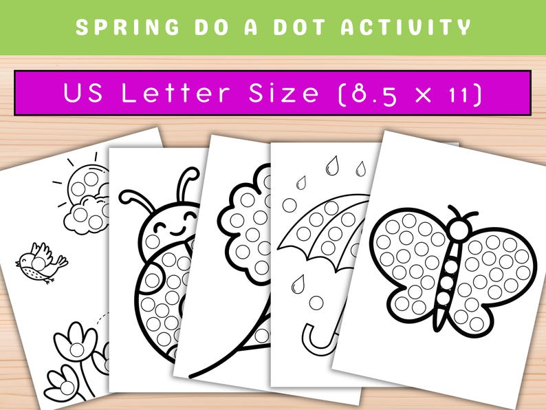Spring Dot Marker Pages Printable PDF – Do a Dot Spring Activity Sheets ...