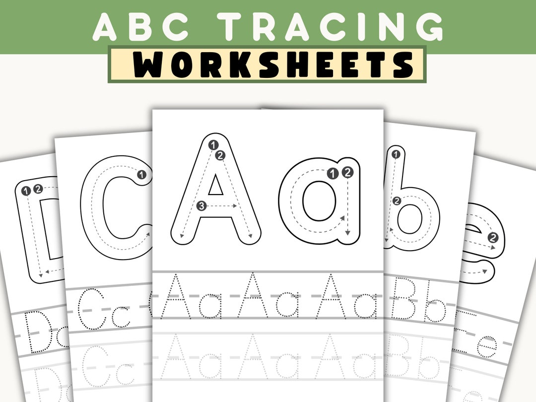 ABC Tracing Worksheets: Uppercase & Lowercase Letters (printable PDF ...