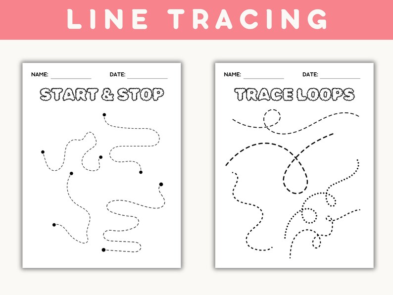 Tracing Lines Worksheets Preschool Tracing Activities Printable Busy Book Etsy 