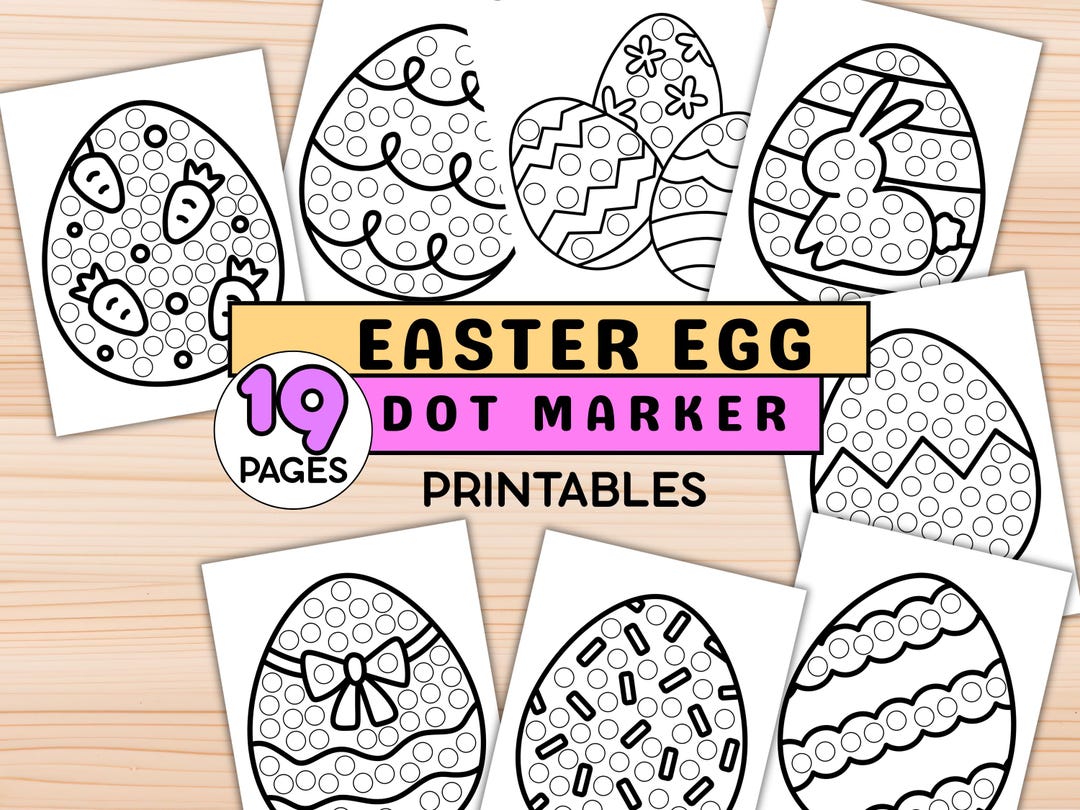 Easter Egg Dot Marker Printables – 19 Page Do A Dot Easter Activity PDF ...