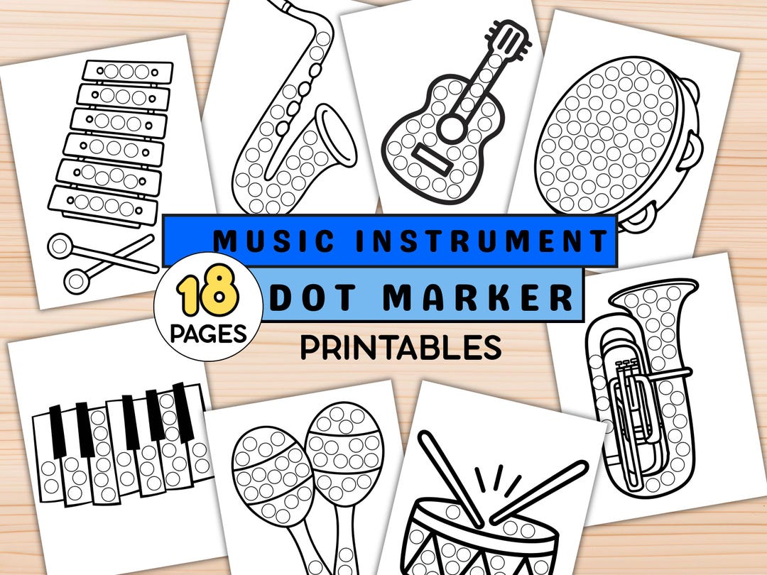 Musical Instrument Dot Marker Printables for Kids | Music Do a Dot ...