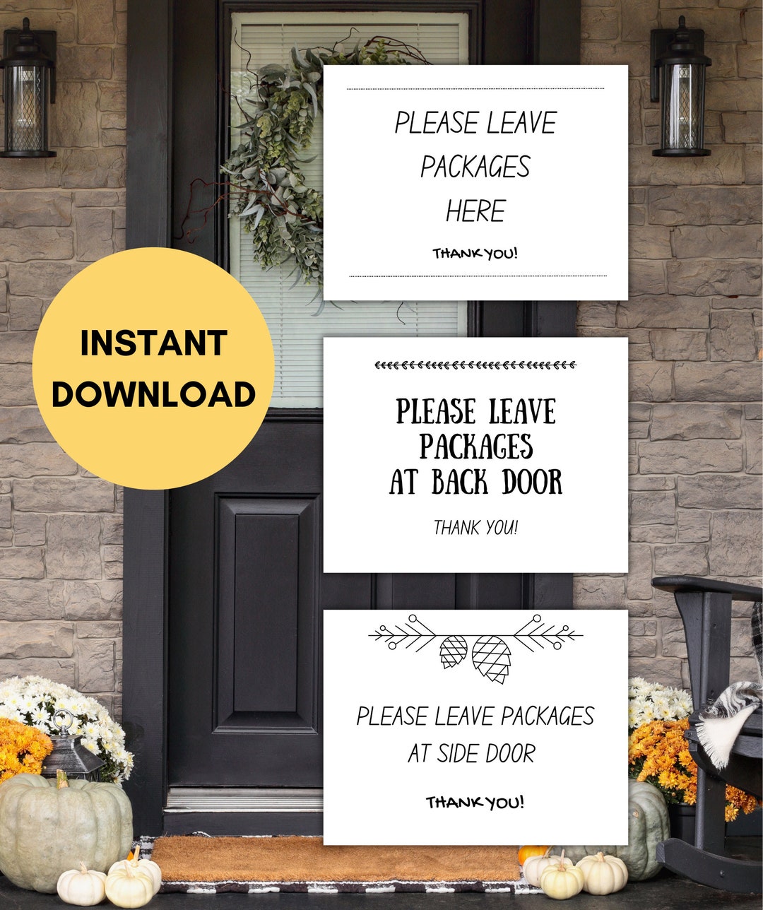 Leave Packages Here Sign: Delivery Instructions Printable (PDF) - Etsy