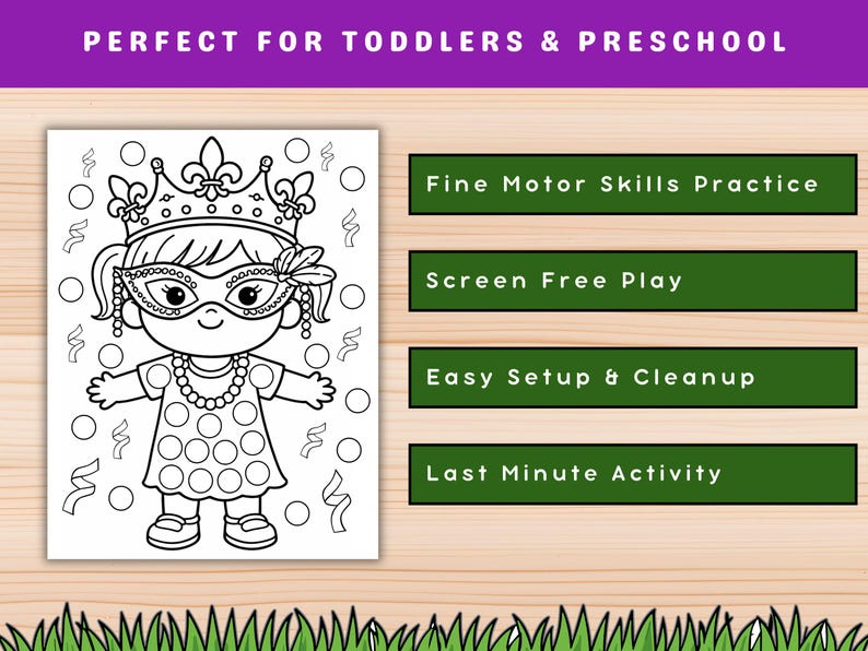 Mardi Gras Dot Marker Printables – 10 Page Do A Dot Activity Pack for ...