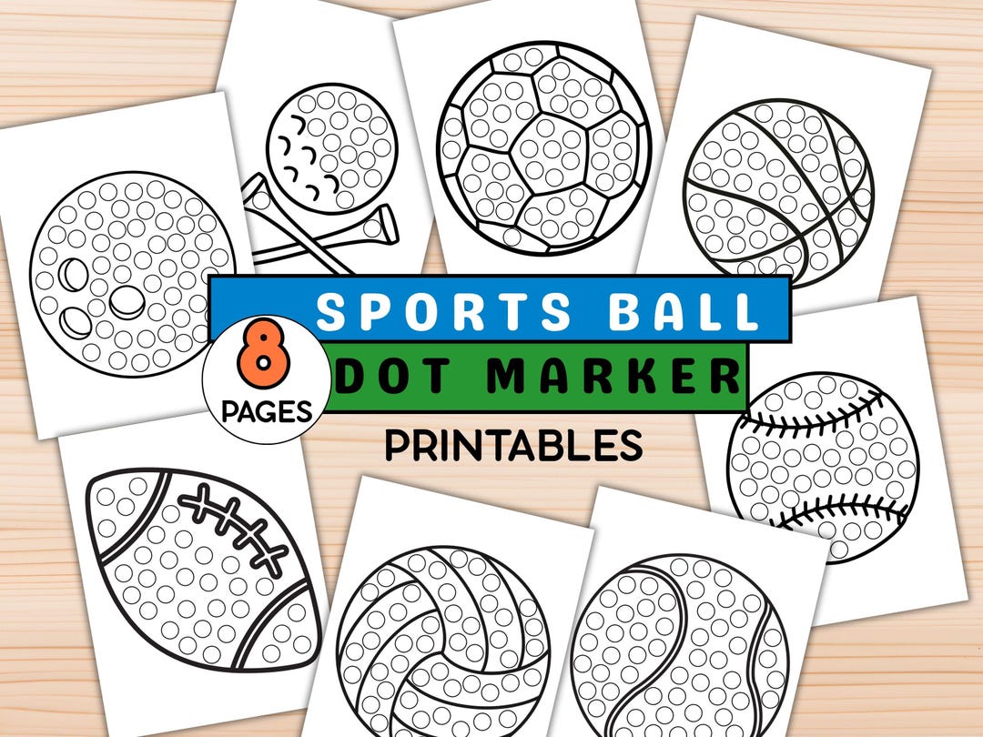 Sports Dot Marker Printables | Sports Theme Do-a-dot Activity Pages for ...