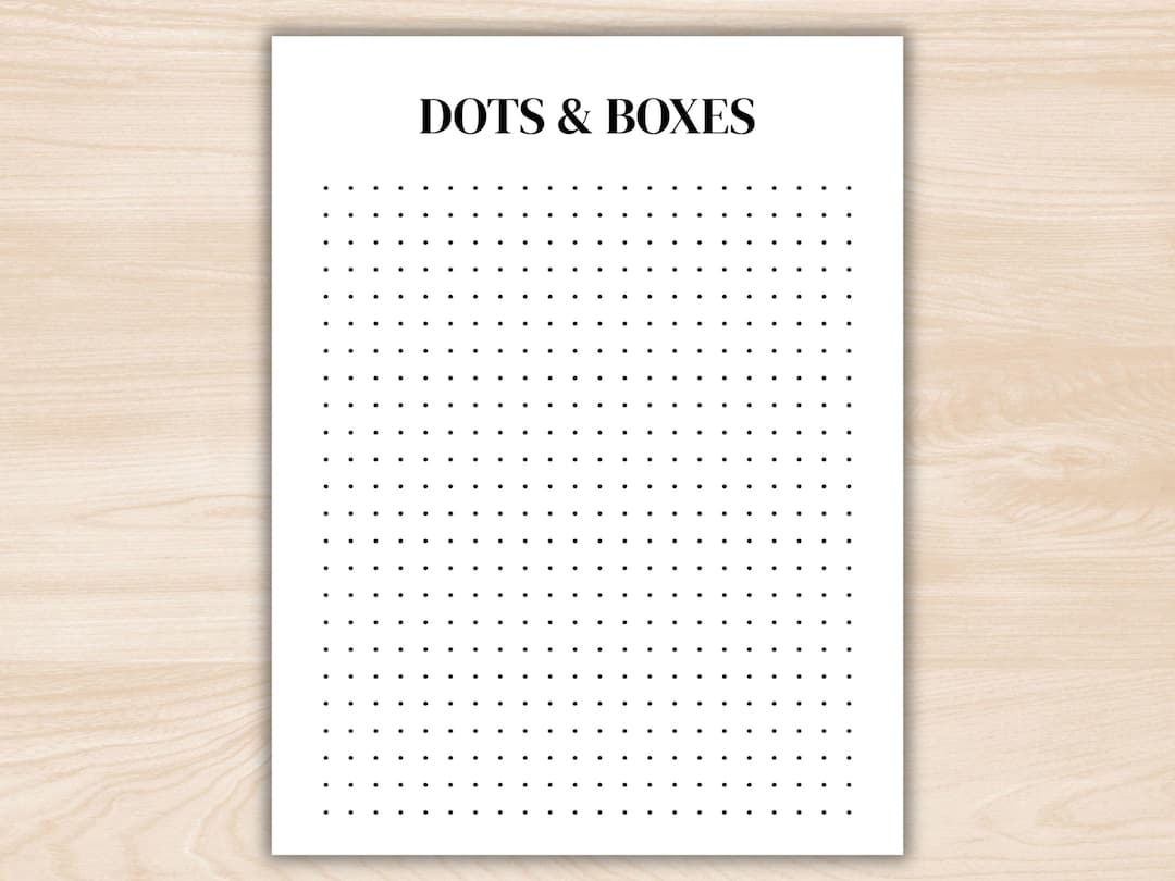 Printable Dots and Boxes Game for Kids | Classic Dot Game | Math ...