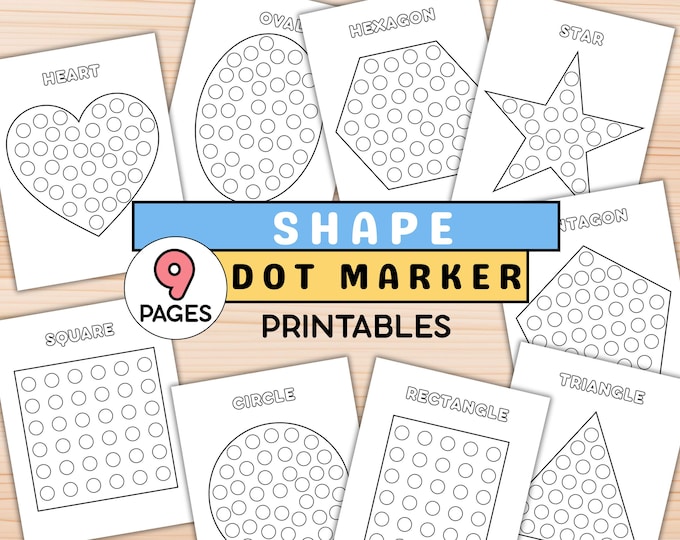 Shapes Preschool Printable Worksheets. Montessori Do a Dot Toddler ...