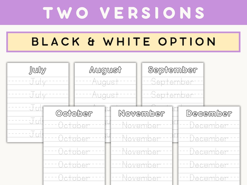 Months of the Year Worksheet for Kindergarten, Trace the 12 Months ...
