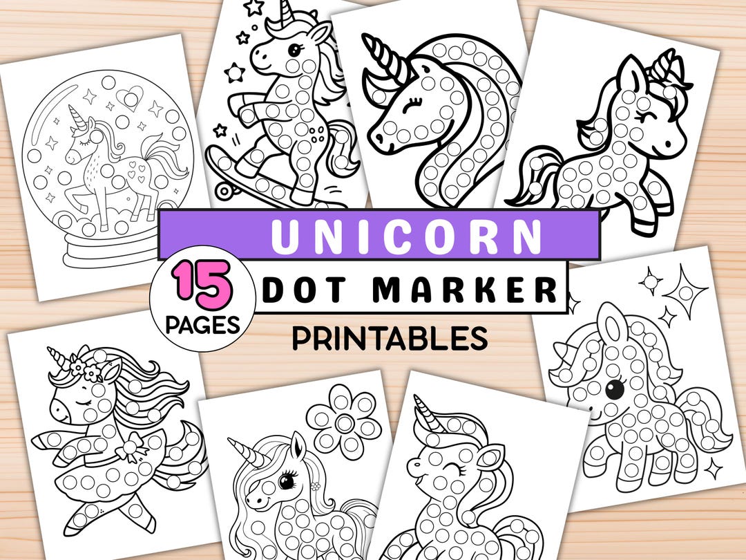 Unicorn Dot Marker Pages Printable | Do a Dot Unicorn Activity for ...
